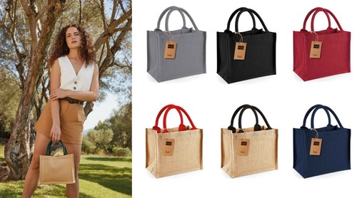 Jute Mini Gift Bag Westford Mill Reusable Shopping Sack Shopper Tote ...