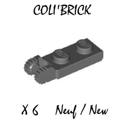 Lego 44302 - 6x Charnières / Hinge plate 1x2 - Gris F. / Dark bluish ...