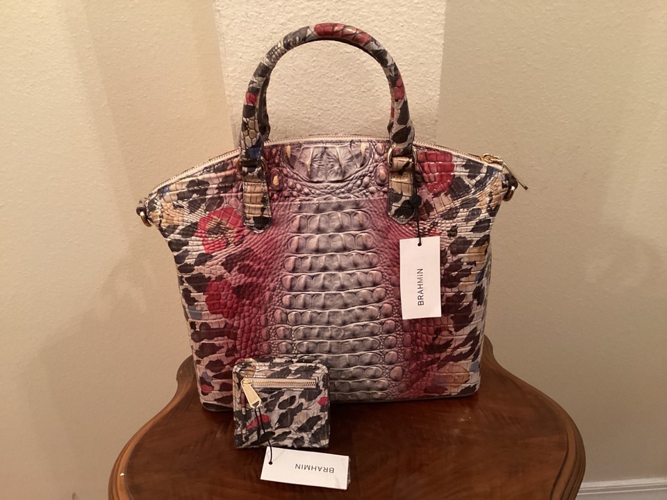 NWT Brahmin Large Duxbury Satchel Adore Ombre Leather Bag & Match Jane ...