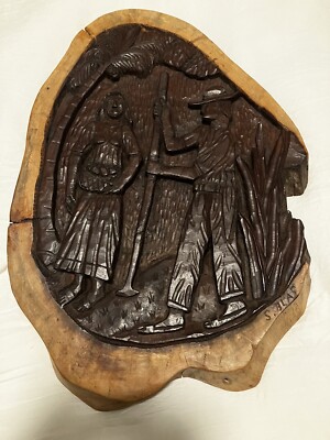 Carved Art Wood Slab By Segundo Blas Master Carver | eBay