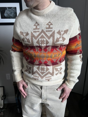 Vintage PENDLETON Chief Joseph Men’s Southwestern Sweater 100% Wool L ...