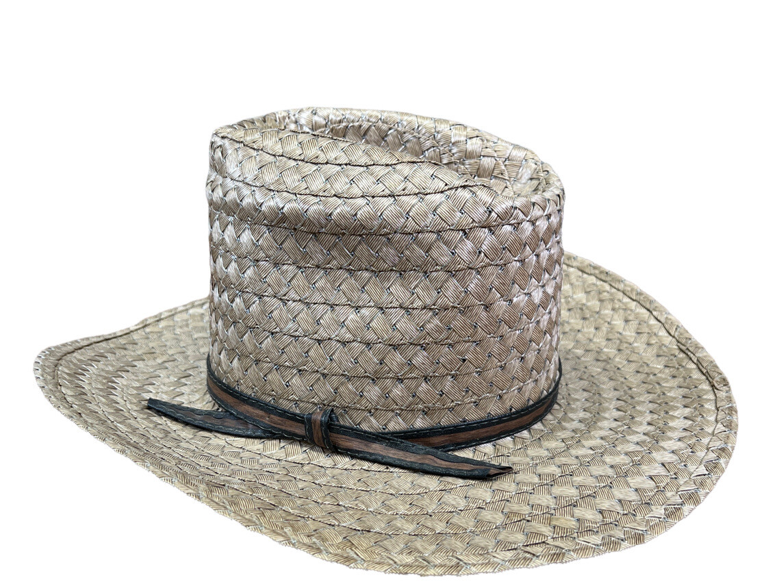 MUSTANG Straw Western Style Hat Size 6 5/8 Brown with Straw Band | eBay