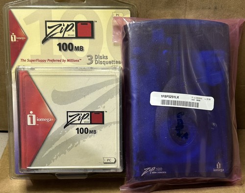 Brand New Iomega 100MB USB-Powered External Zip Drive With 3 New Disks ...