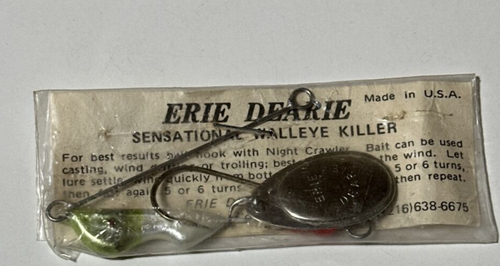 Vintage Erie Dearie Original Spinner 3/8oz Chartreuse and White | eBay
