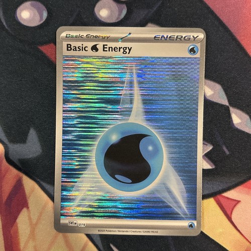 1x 2025 Pokemon Basic Water Energy 019 Black Bolt White Flair Holo MINT ...