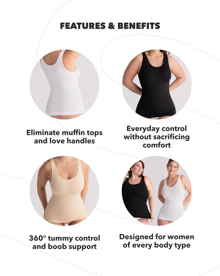 Compression Tank Cami - Tummy and Waist Control Body Shapewear Camisole ...