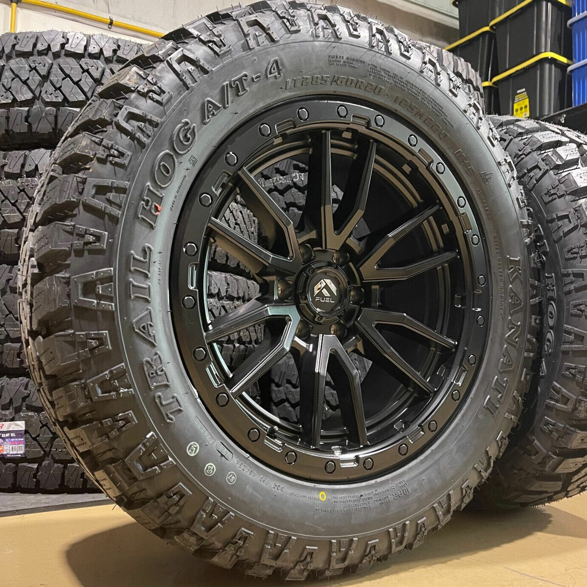 20x9 Fuel D679 Rebel Black Wheels 33" 2856020 Tires 6x5.5 Ford Bronco ...