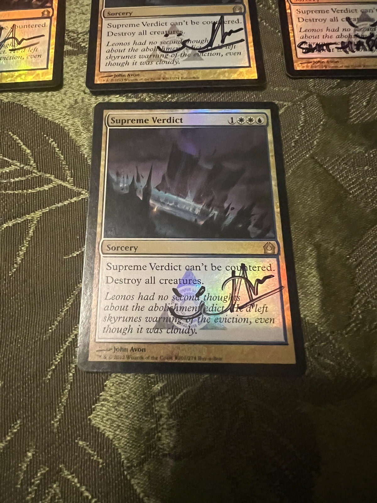 MTG Foil Supreme Verdict - John Avon Signed - RtR Promos LP (4 of 4) | eBay