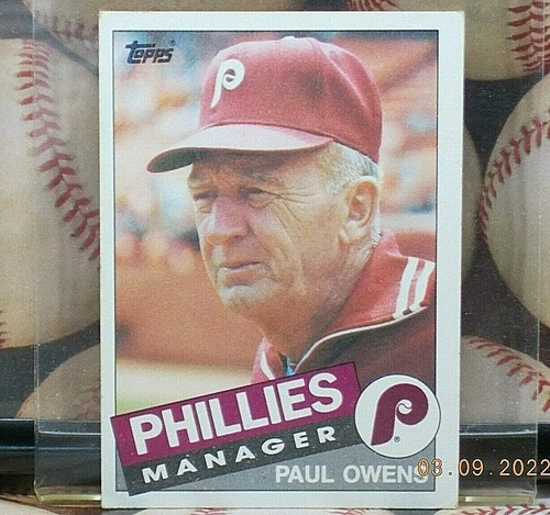 1985 TOPPS Baseball Card # 92 *** PAUL OWENS *** Philadelphia Phillies ...