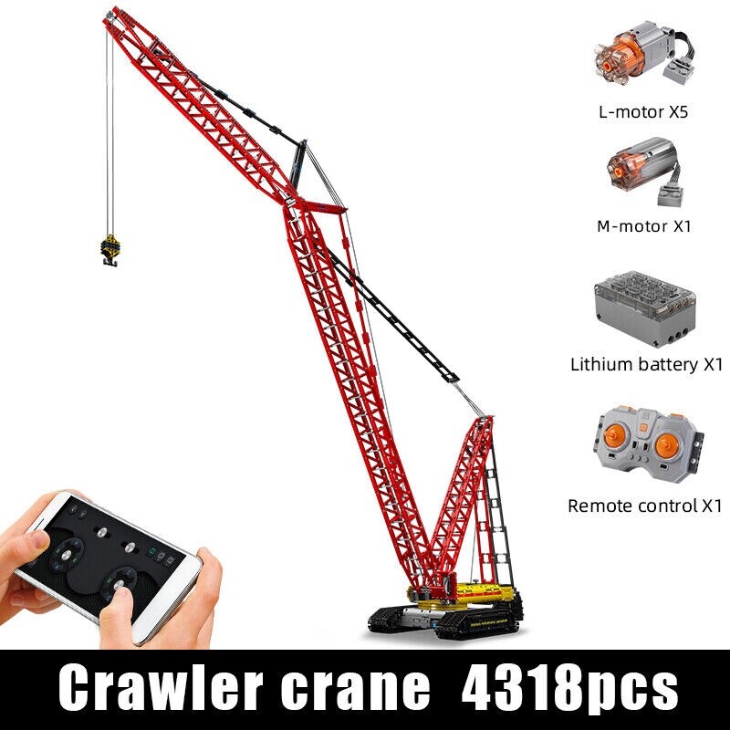 Mould King 17015 Crawler Crane Building Block Remote Control Motor Kit ...
