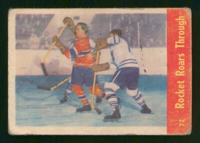 (MAURICE RICHARD) ROCKET ROARS THROUGH 1955-56 PARKHURST 55-56 #72 ...