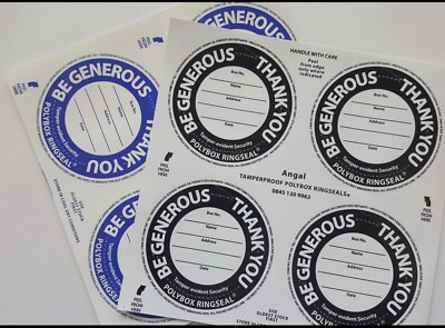 Charity Security Seals/Labels For Round Eco Pots & Poly Box Collection ...