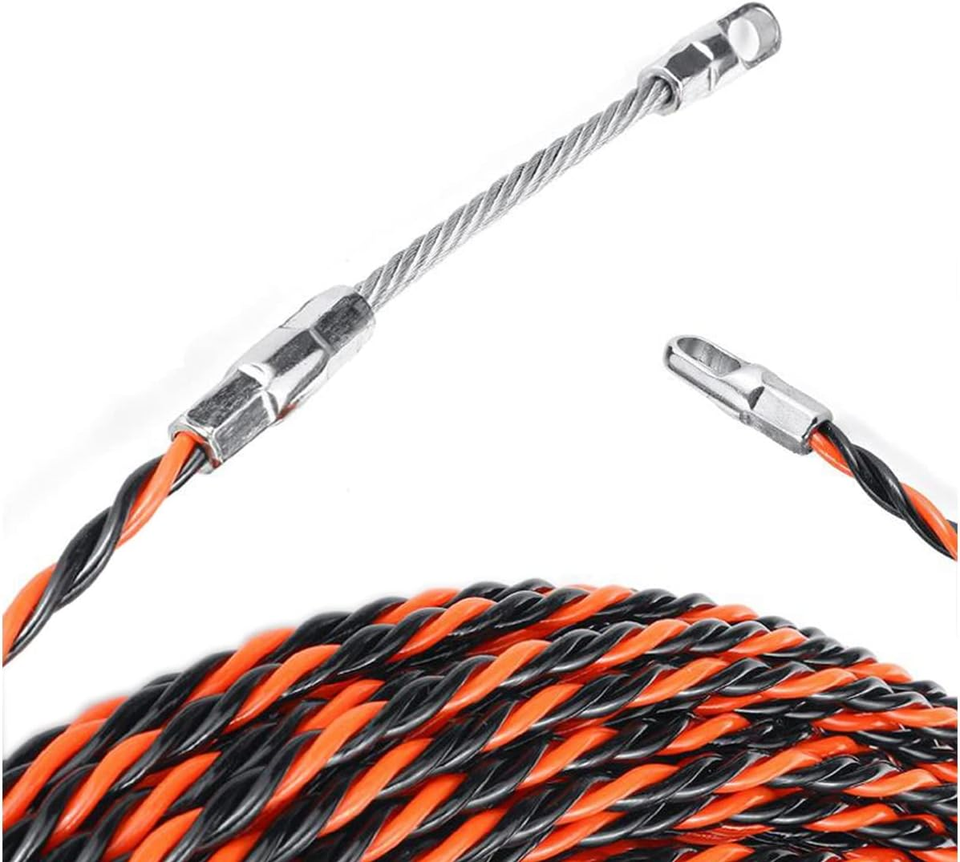15M Fish Tape Wire Cable Puller Electrical Wire Pulling Rod Cable ...