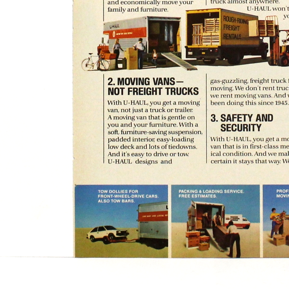 U-HAUL 1982 Moving & Storage Vintage Original Magazine Print Ad 0254 | eBay