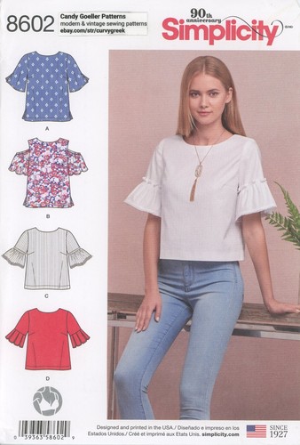 Simplicity 8602 Boxy Shell Top in 2 Lengths w Ruffle & Pleat Detail Sz ...