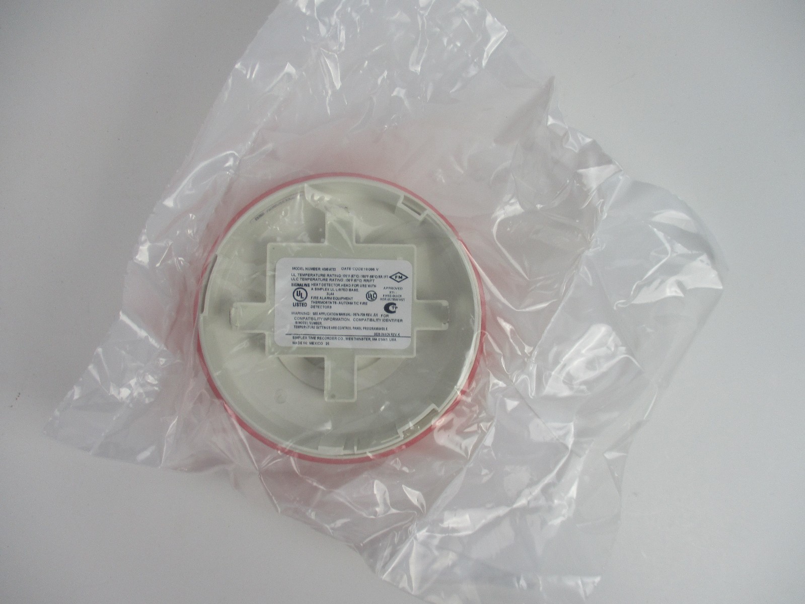 (NEW) SIMPLEX 4098-9733 - SSD HEAT SENSOR HEAD FOR USE W/ SIMPLEX UL ...