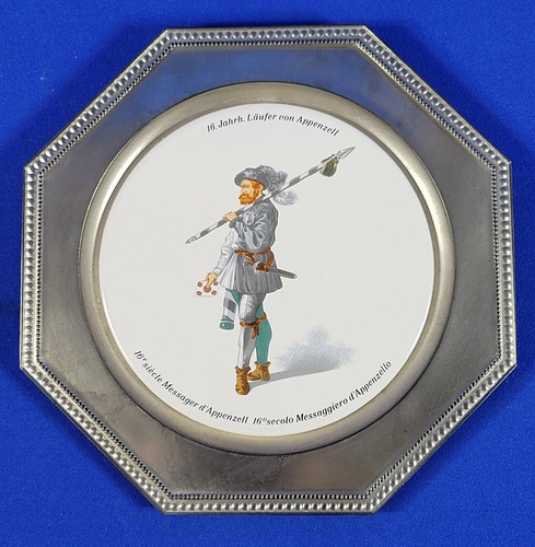 Rein Zinn Pewter & "16. Jahrh. Laufer von Appenzell" Porcelain Octagon ...