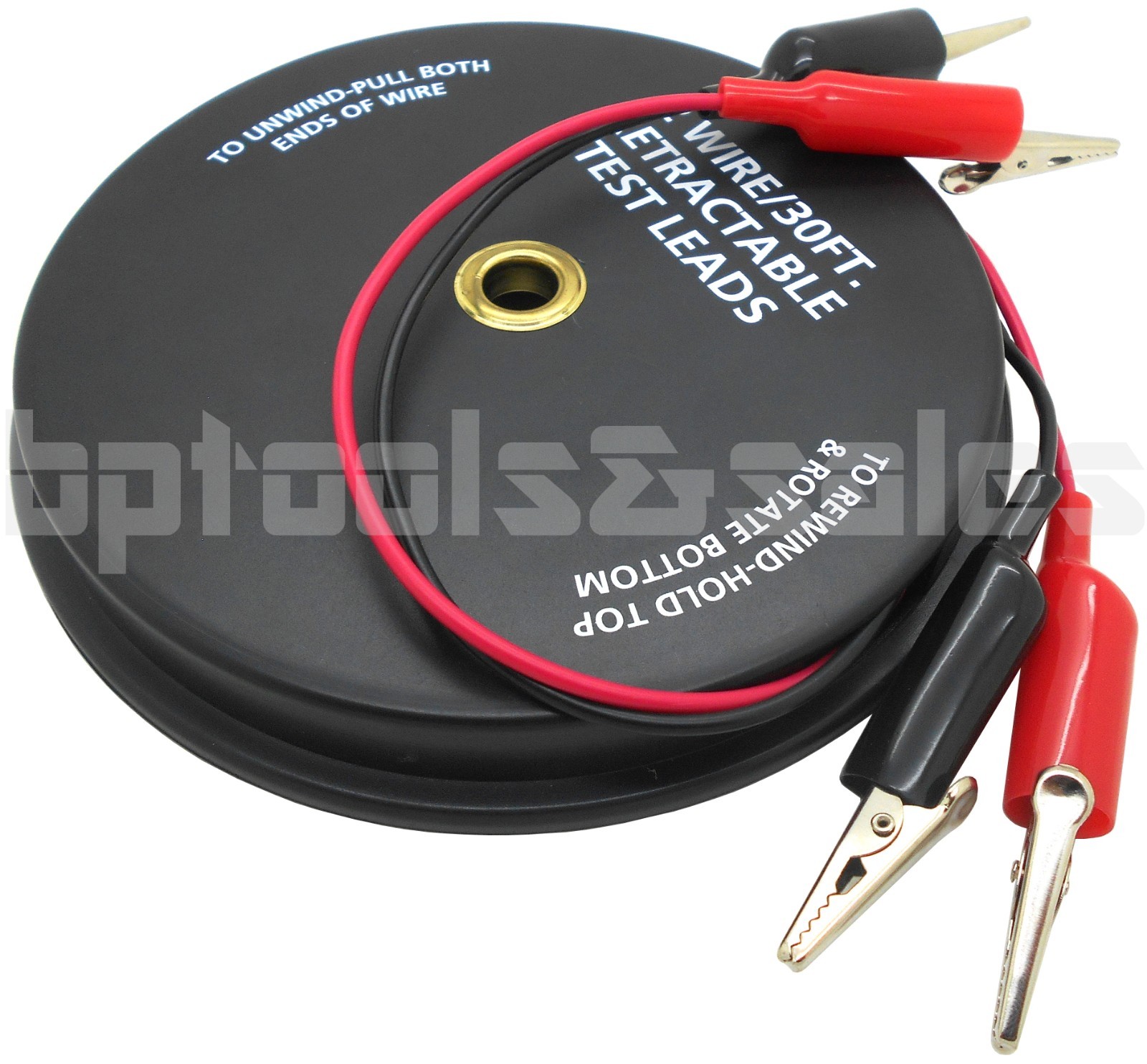 2 Wire 30 FT Retractable Test Leads 18 Gauge Alligator Clips Electrical ...