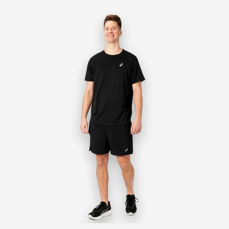 Asics Core SS Top Black Men's Running Sport Short Sleeve T-shirts ...