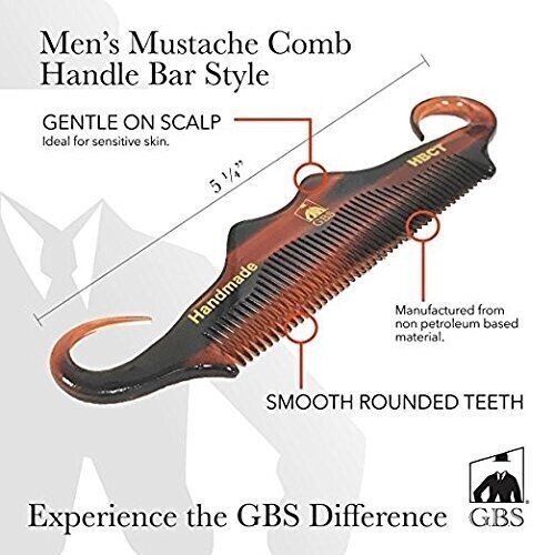 2PC Handmade Folding Pocket mustache beard grooming Comb travel Man ...