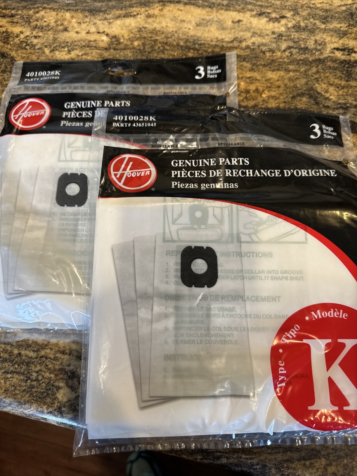 Hoover Genuine Parts Type K, Vacuum Cleaner Bags 2 - 3 Pack NEW | eBay