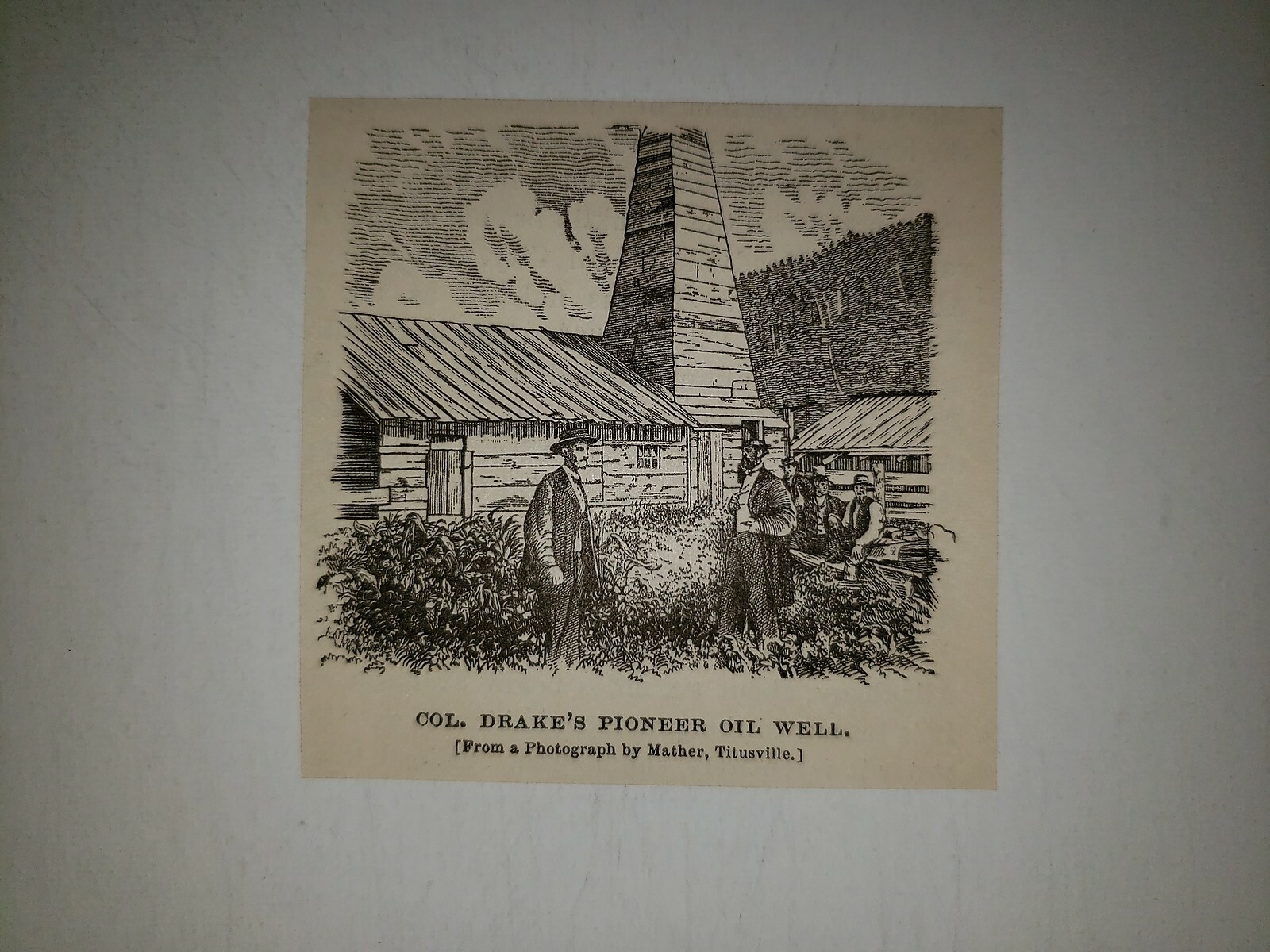 Colonel Drake Pioneer Oil Well Titusville Pennsylvania 1876 Sketch ...