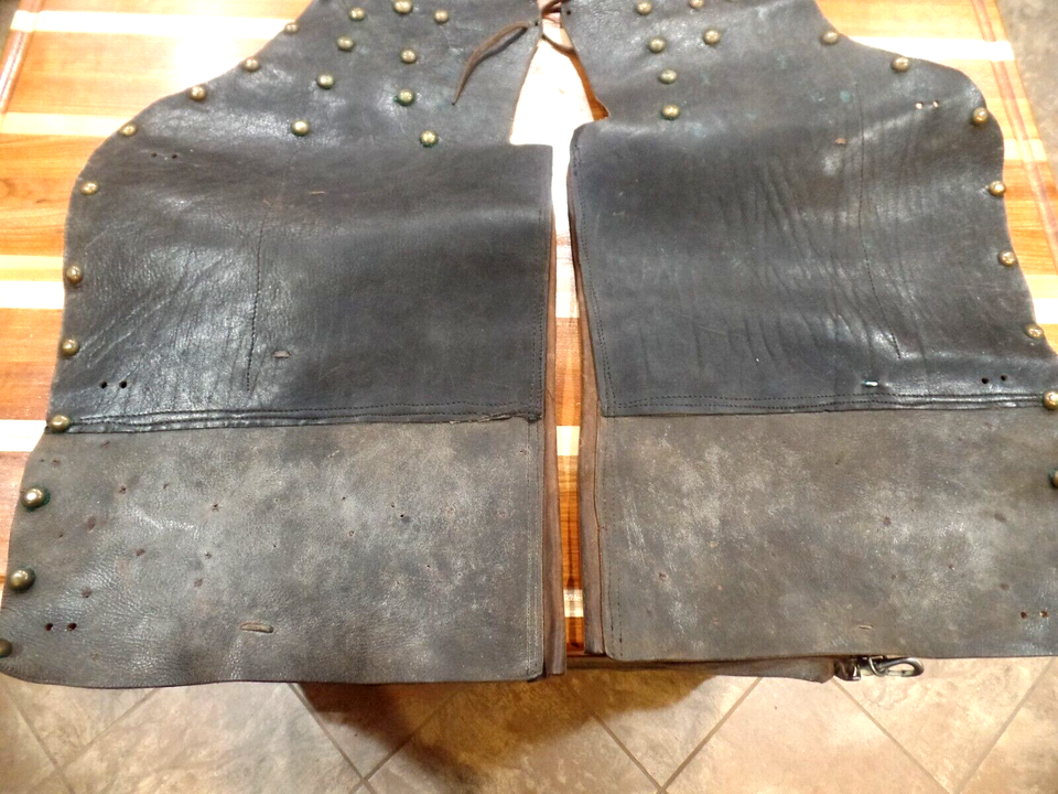 CIVIL WAR ERA LEATHER CHAPS WITH BRASS ACCENTS, FOUND WITH CIVIL WAR ...