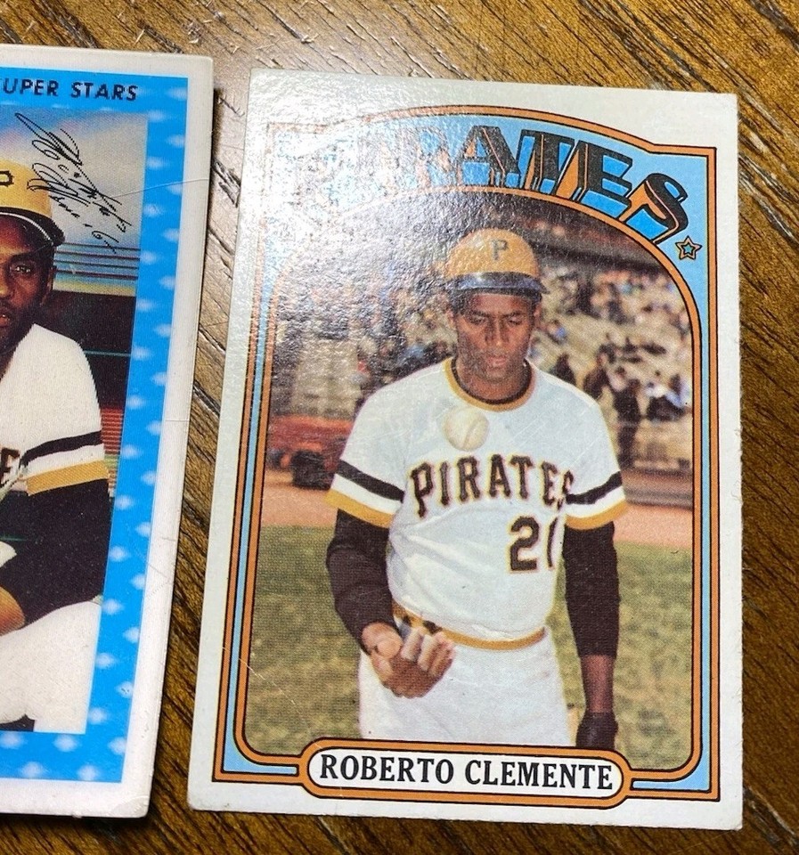 ROBERTO CLEMENTE 1972 TOPPS BASEBALL #309 & 1971 KELLOGG'S #5 READ DESC ...