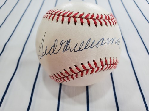 BEAUTIFUL SIGNED TED WILLIAMS AUTOGRAPHED AL BOBBY BROWN BASEBALL BLUE ...