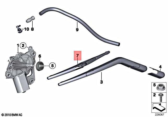 Genuine Mini Cooper Set of 2 Rear Windshield Wiper Blade 61620036625 | eBay