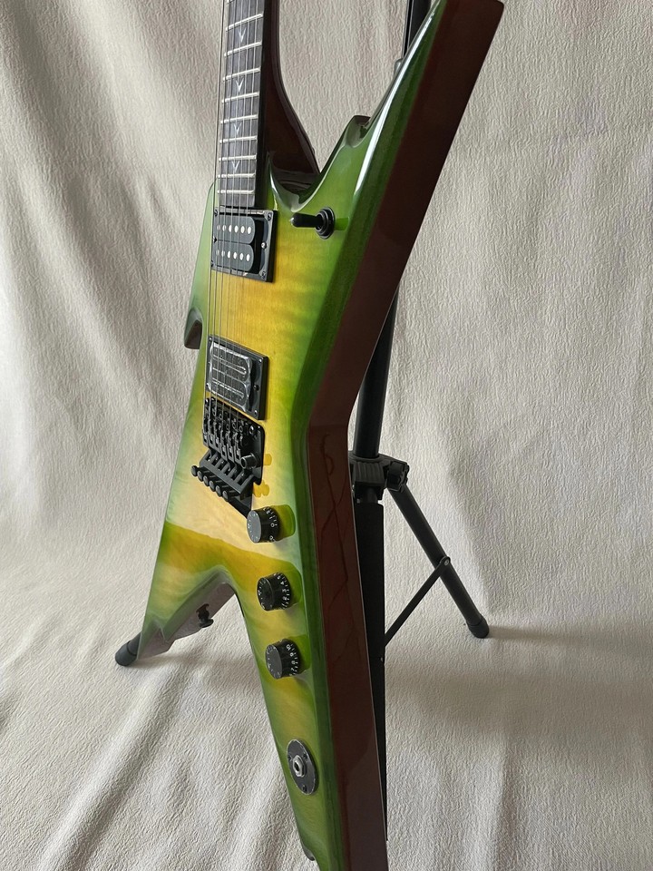 Custom Dean Razorback Dimebag Rebel Guitar Green 6 Strings Professional ...