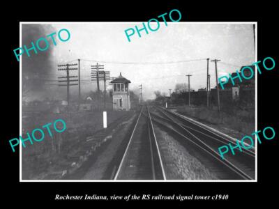 OLD 8x6 HISTORIC PHOTO OF ROCHESTER INDIANA RS RAILROAD SIGNAL TOWER ...