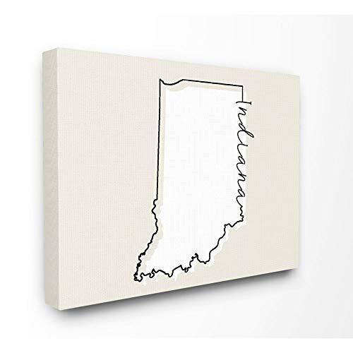 Indiana Home State Map Neutral Print Design Canvas Wall Art, 24 x 30 ...