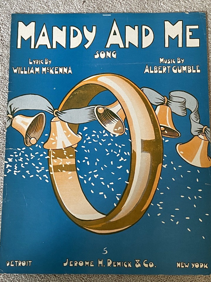 1918 MANDY AND ME Vintage Sheet Music by Albert Gumble, William McKenna ...