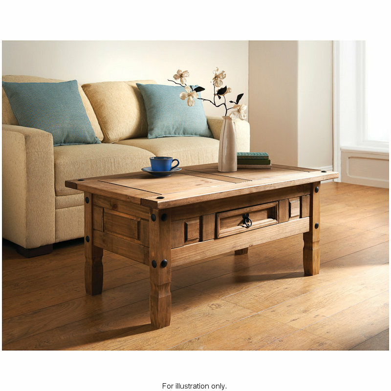 Rustic Pine Furniture Living Room Coffee Table, Large Solid Wood.