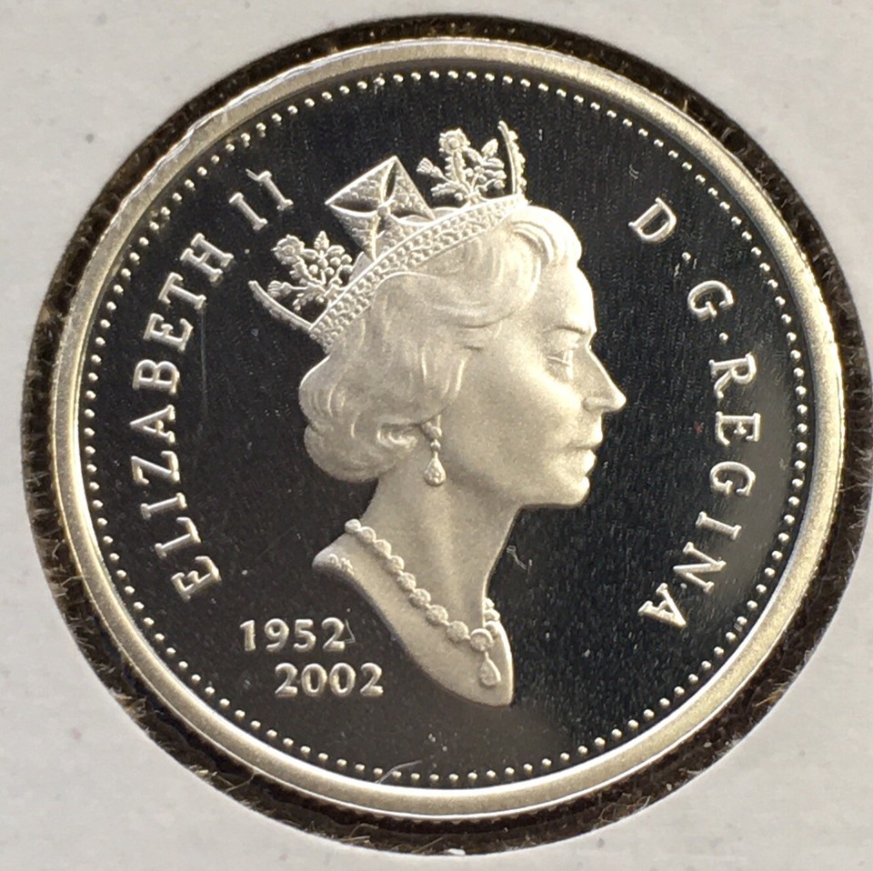 1952-2002 Canada Proof Like Jubilee Frosted Commemorative Quarter 25 ...