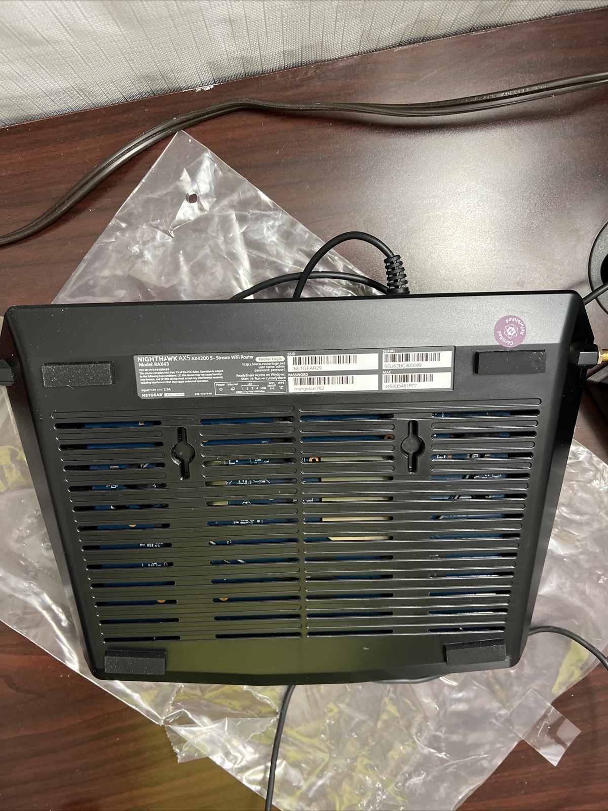 Nighthawk Netgear AX4200 RAX43 Dual-Band WiFi 6 Router | eBay