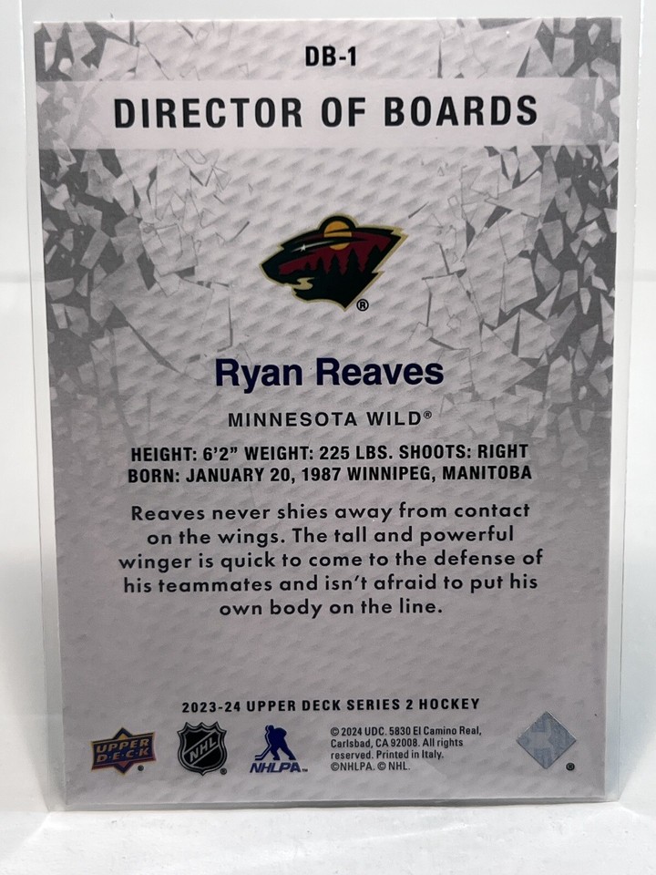 2023-24 UD Upper Deck Series 2 Director of Boards DB-1 Ryan Reaves | eBay