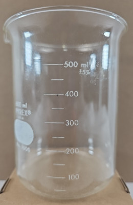 Pyrex Glass Beaker (600 mL) Plain Low Form w/ Pour Spout No. 1000 USA ...