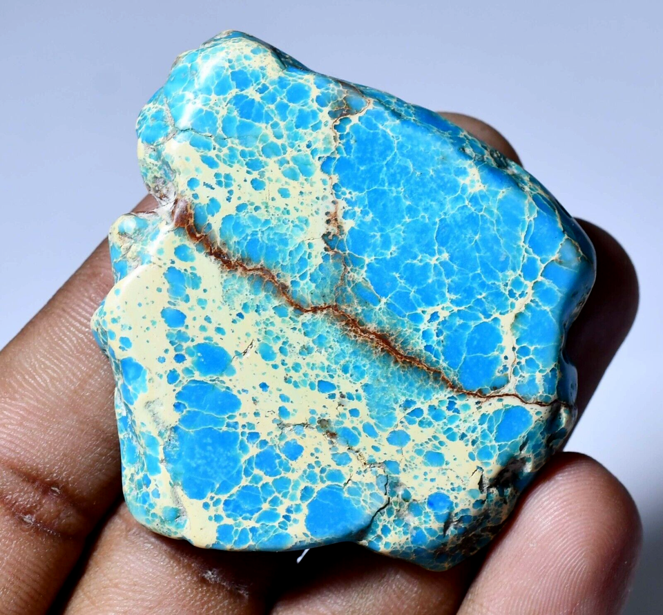 Natural Blue Ridge Turquoise 132.0 Ct Polished Slab Untreated Certified ...