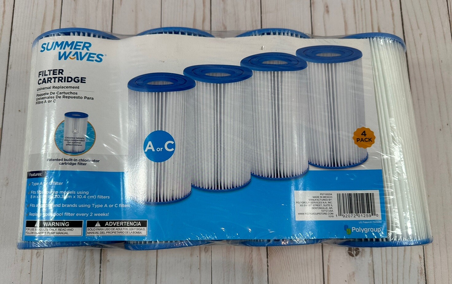 Summer Waves Pool Filter Cartridge Universal Replacement Type A/C 4 Pk ...