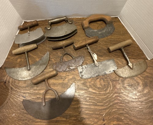 8 Vintage Antique Rocking Chopper Wood Metal Knife Farmhouse Rustic 2 ...