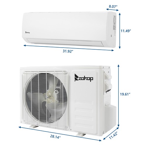24,000 BTU Ductless Air Conditioner, Heat Pump Mini Split 230V With/KIT ...