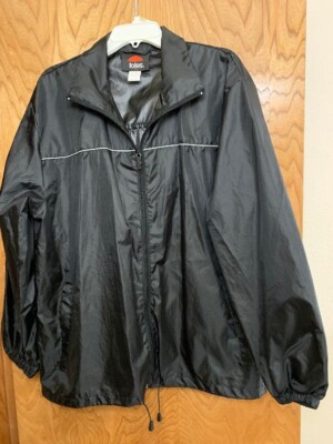 Totes Rain Jacket Men's Size Medium Black Full Zip With Hood And ...