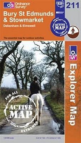 Bury St Edmunds Et Stowmarket OS Explorer Carte Actif Ordnance Su ...