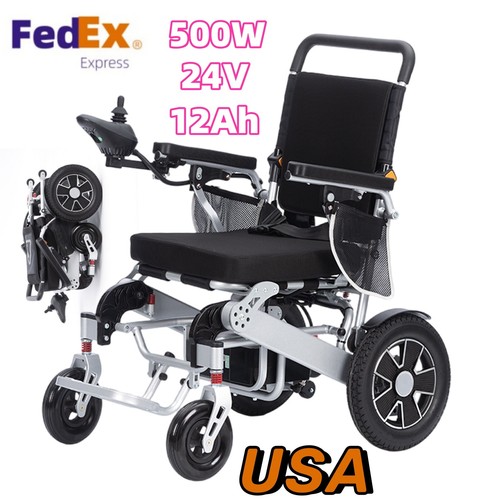 500W Folding Lightweight Electric Power Wheelchair Mobility Aid ...