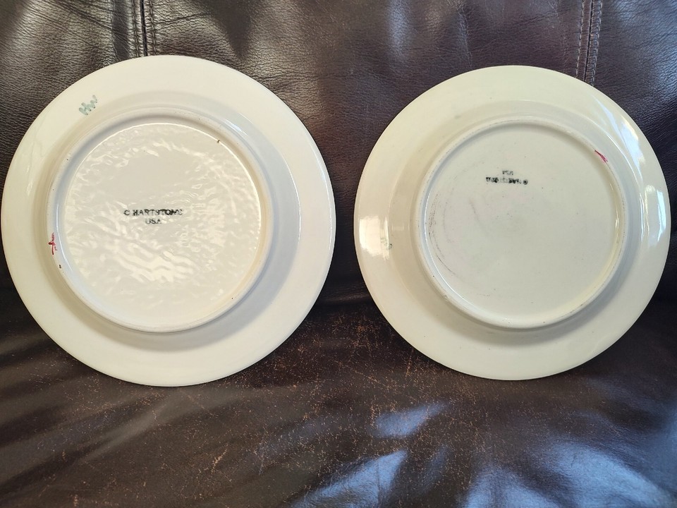Set ~ 2 "Fruit Salad" Hartstone Salad Plates, 7 7/8” Pear & Plum ...