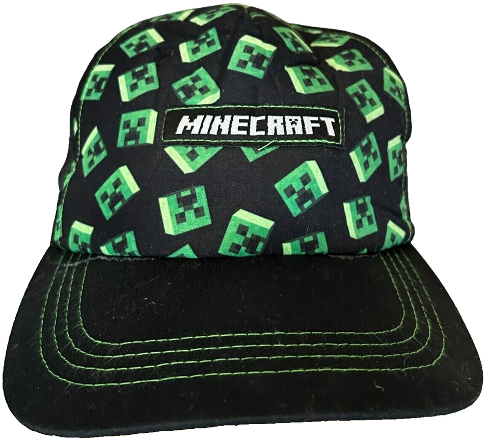 Minecraft Floating Creeper Head Design Flat Bill Youth Snapback OSFM ...