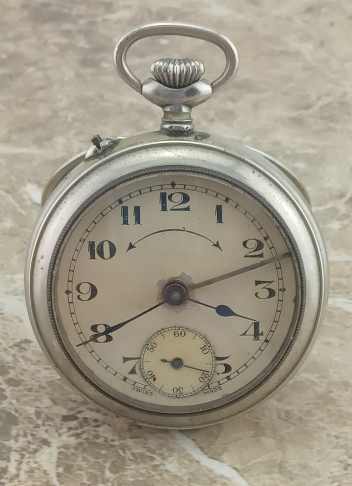 Superb Chrome & Enamel Swiss Aeonicloc Baumgartner Alarm Pocket Watch ...