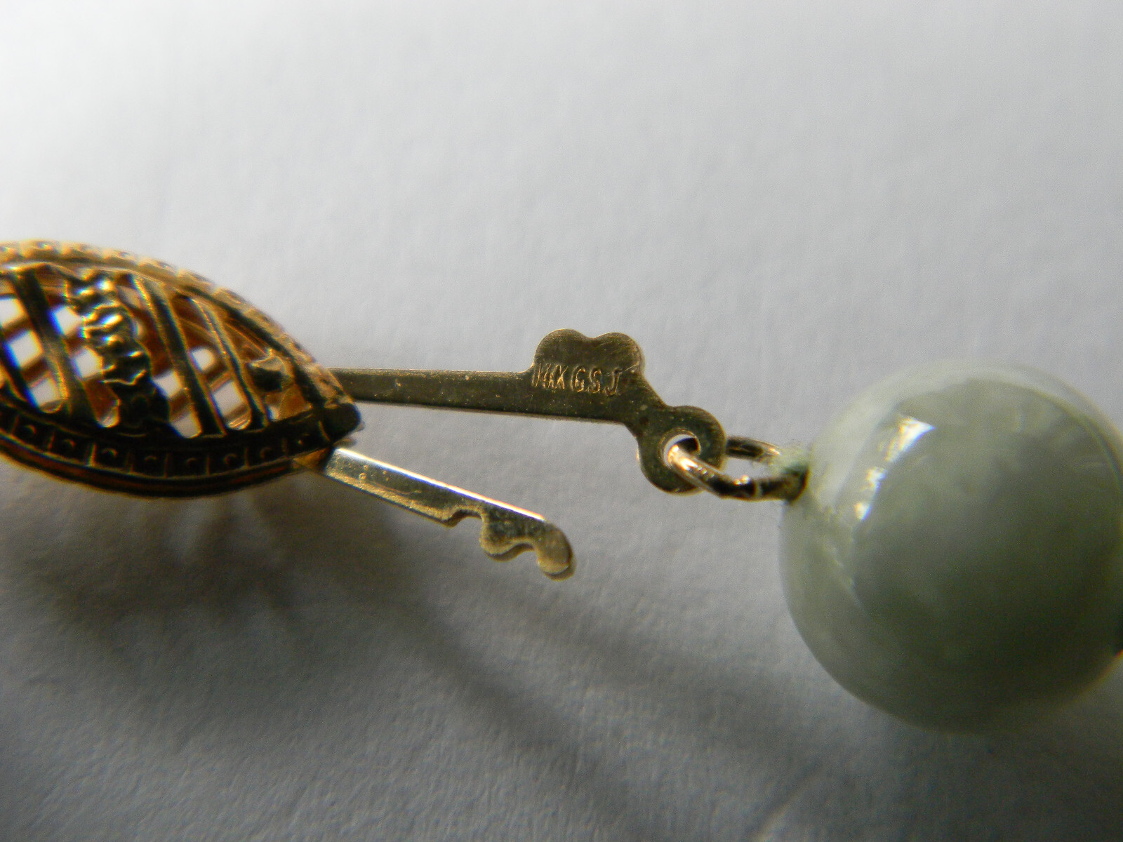 NWT Original Box Fine 14K Gold Beads 8mm Chinese Jade Bracelet 2004 QVC ...